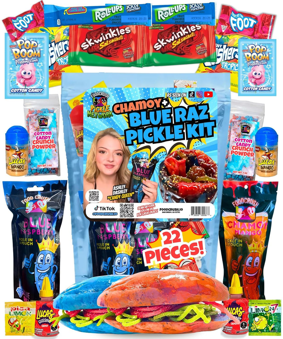 Ashley Dashley's-Blue Raspberry + Chamoy Pickle Kit -Gift Pouch-1 Blue ...
