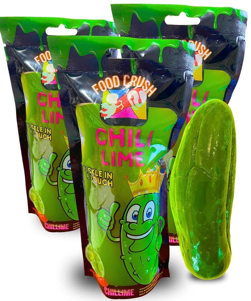 Hot Pickles In A Pouch (Pack of 3)-Chili Lime Flavored Jumbo Super Spi ...